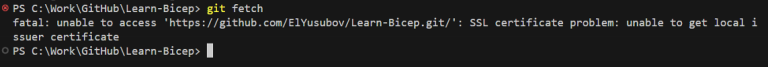 Resolving “git fetch” SSL certificate problem on windows machine – Cloud Marathoner's Journey